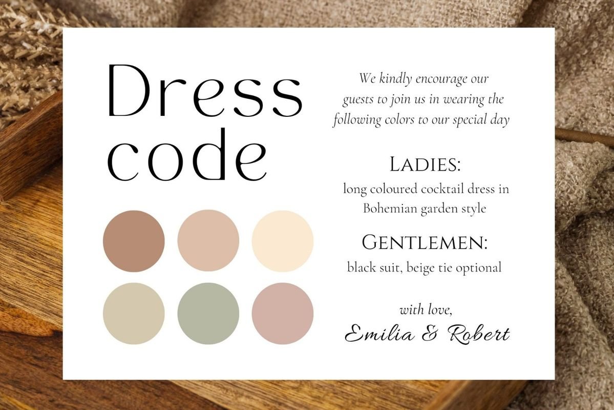 Wedding Dress Code Wording Guide: Invitations & Websites